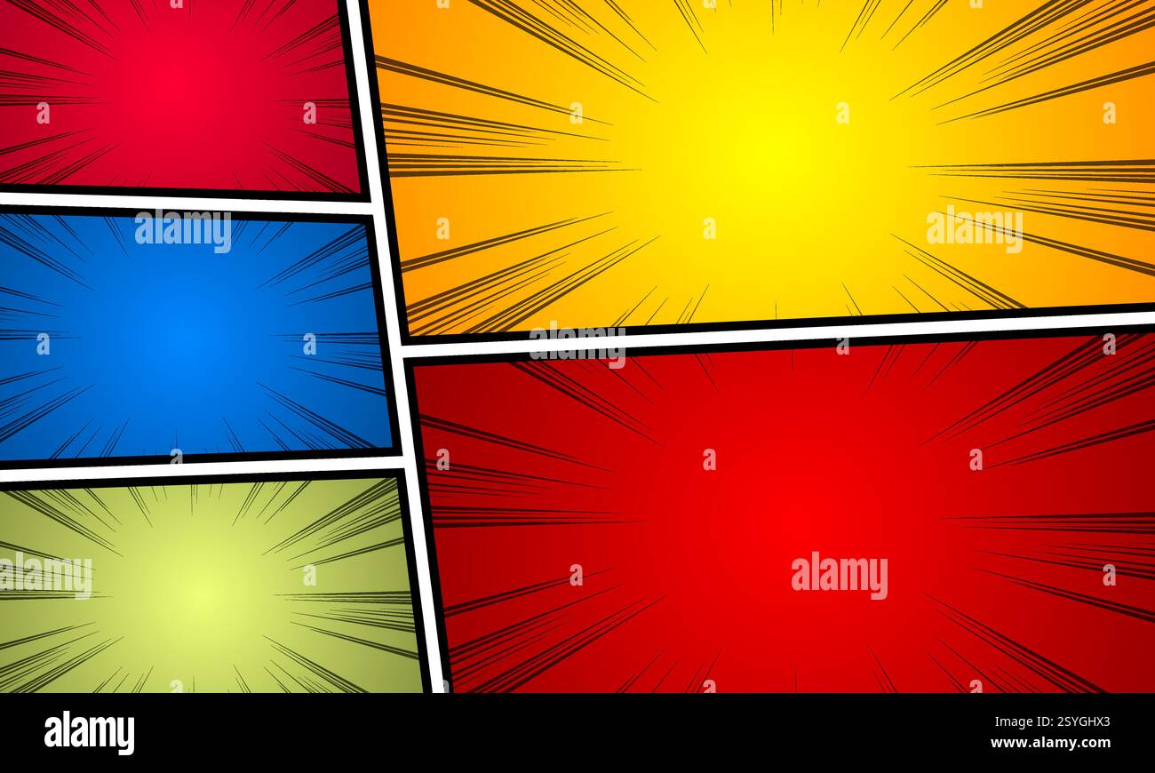 Colorful scene comic background. vector illustration Stock Vector Image ...