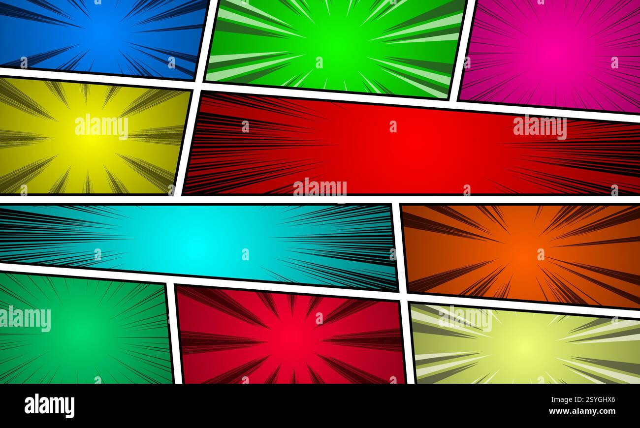 Colorful scene comic background. vector illustration Stock Vector Image ...