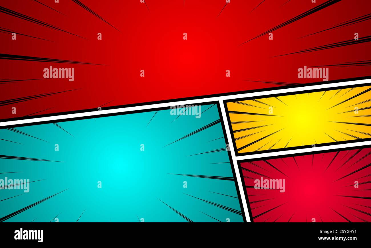 Colorful scene comic background. vector illustration Stock Vector Image ...