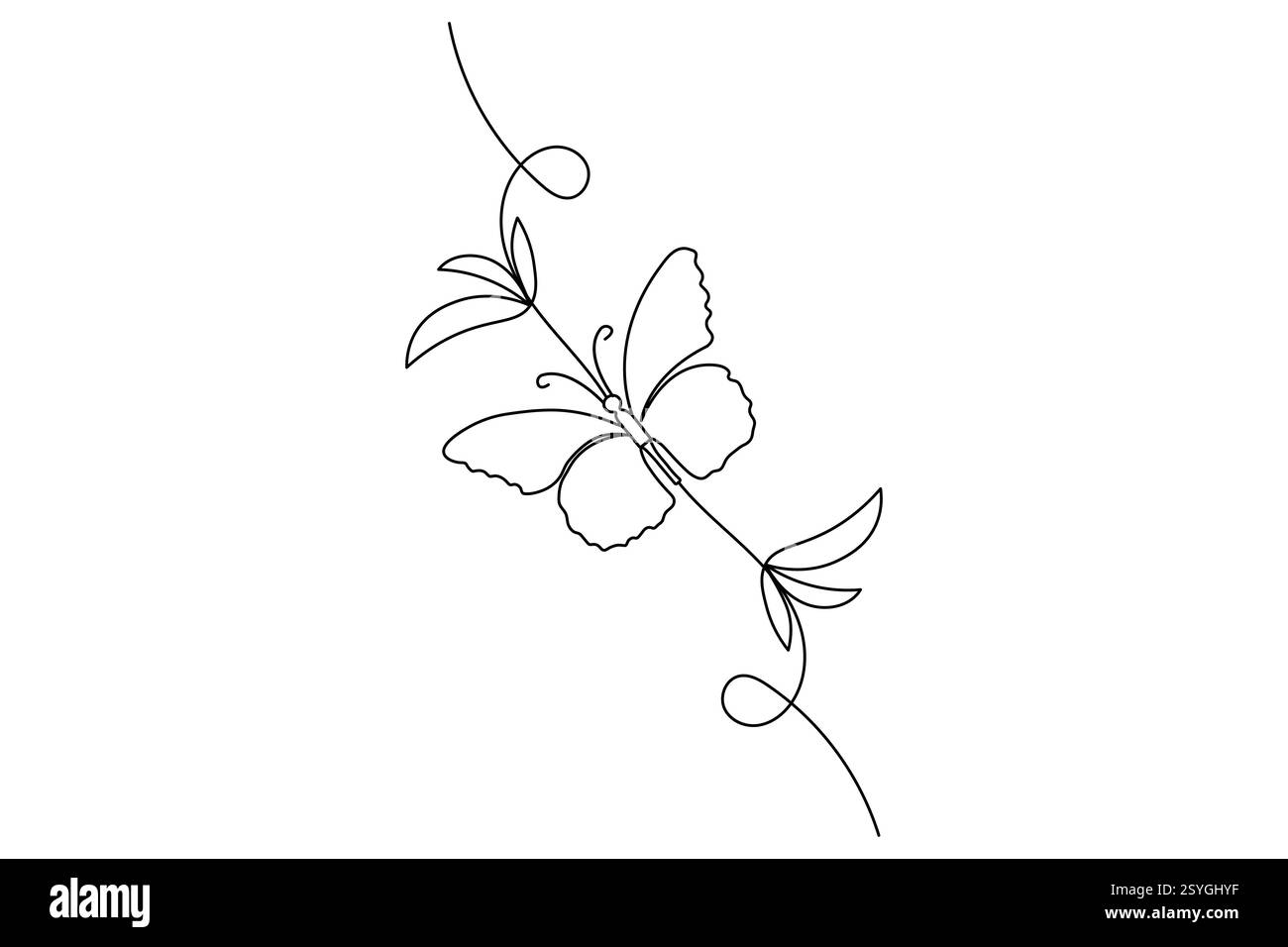 Butterfly Continuous one line art drawing with Color monarch ...