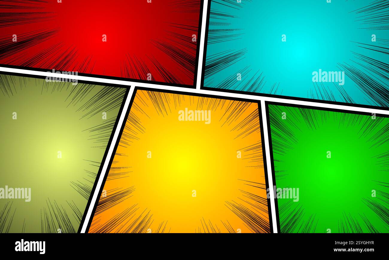 Colorful scene comic background. vector illustration Stock Vector Image ...