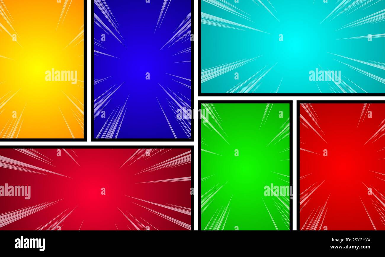 Colorful scene comic background. vector illustration Stock Vector Image ...
