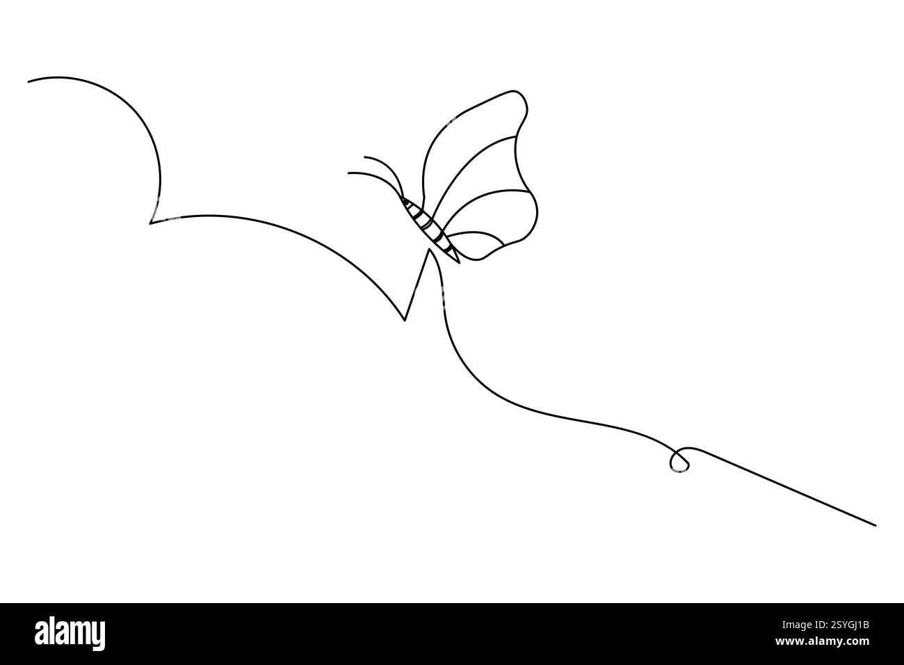 Butterfly Continuous one line art drawing with Color monarch ...