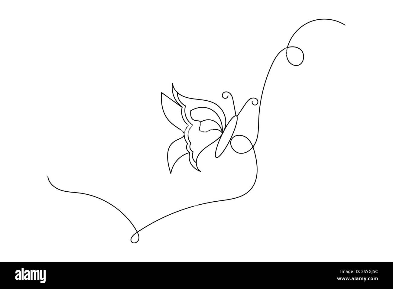 Butterfly Continuous one line art drawing with Color monarch ...
