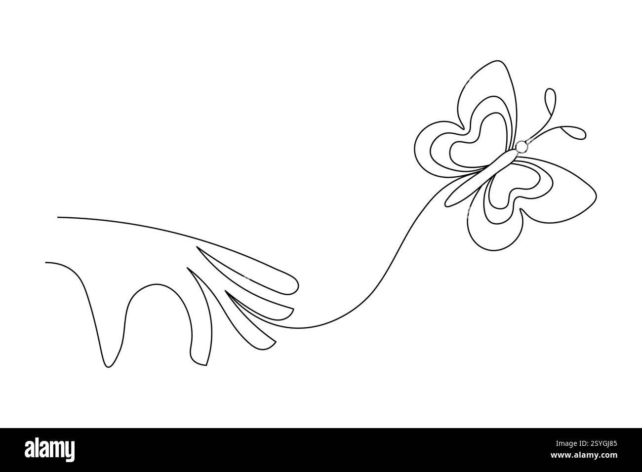 Butterfly Continuous one line art drawing with Color monarch ...