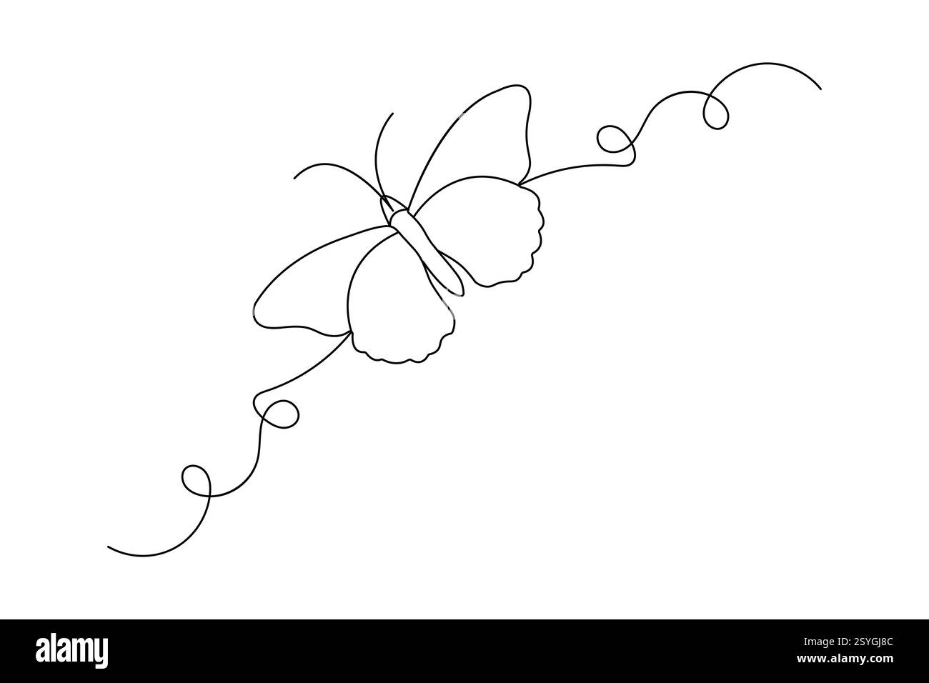 Butterfly Continuous one line art drawing with Color monarch ...