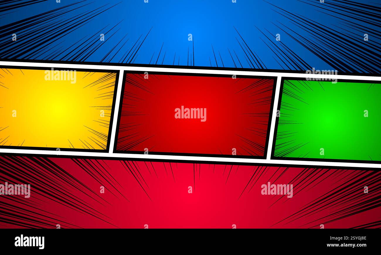 Comic book page explosion. retro pop art vector illustration Stock ...