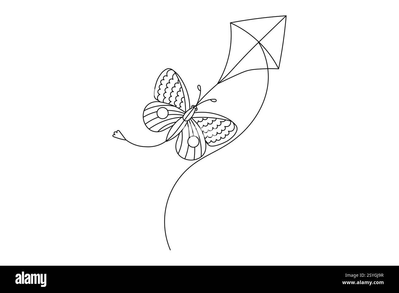 Butterfly Continuous one line art drawing with Color monarch ...