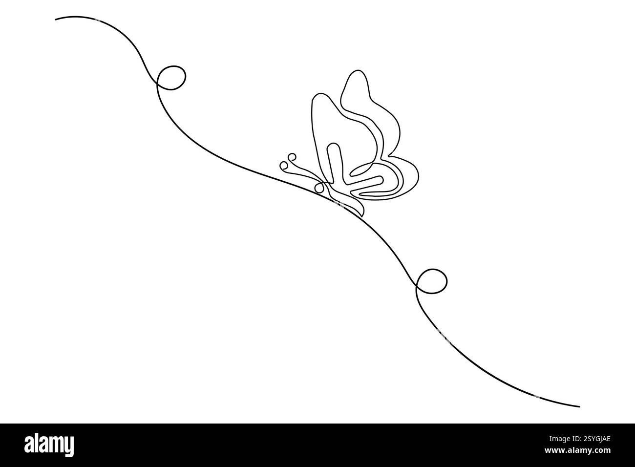 Butterfly Continuous one line art drawing with Color monarch ...