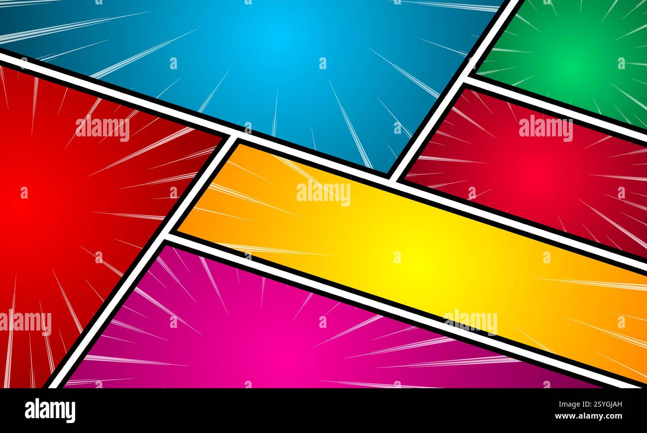 Comic book page explosion. retro pop art vector illustration Stock ...