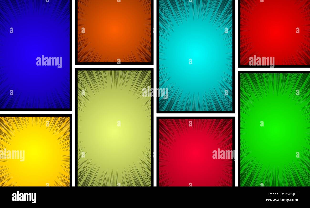 Comic book page explosion. retro pop art vector illustration Stock ...