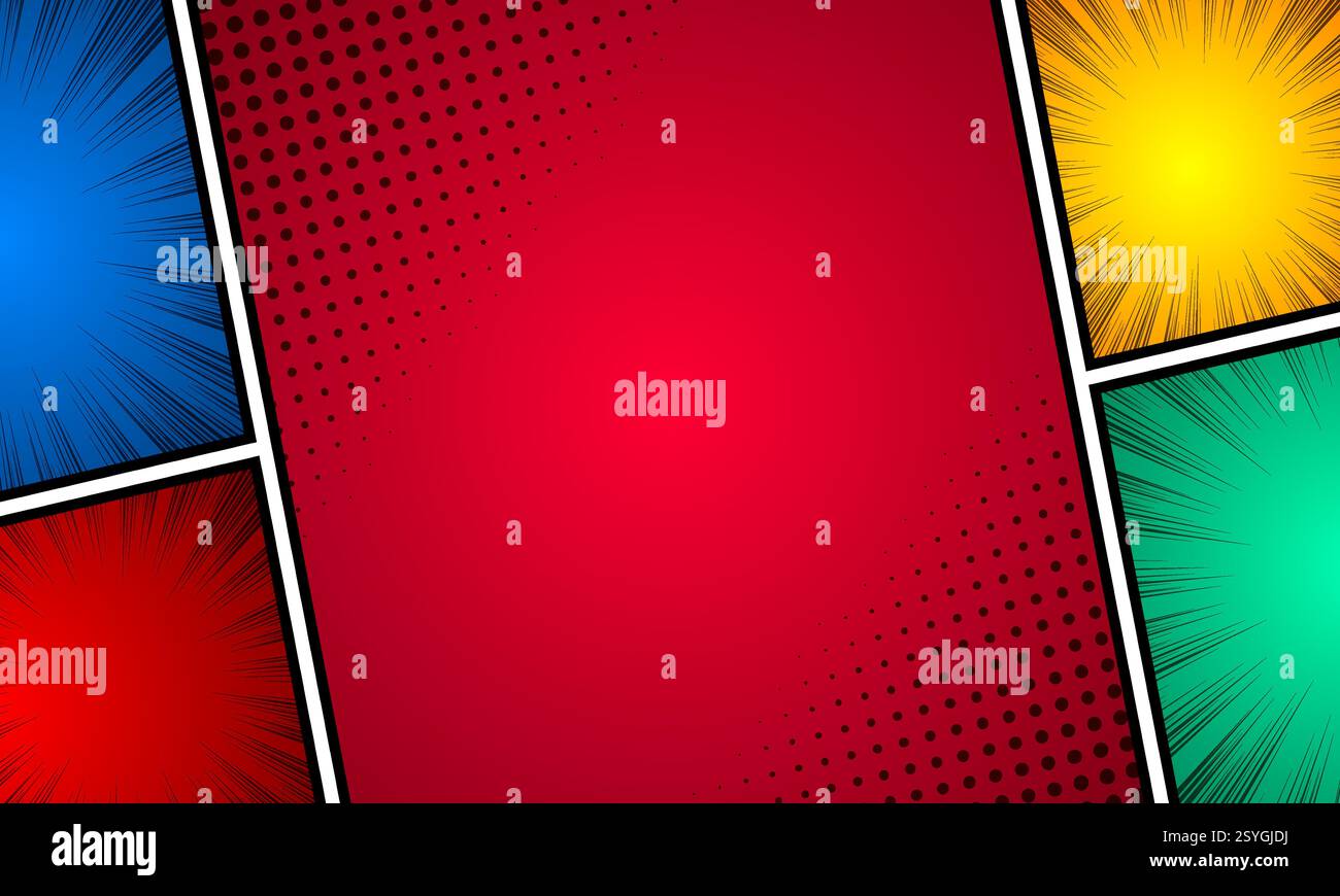 Comic book page explosion. retro pop art vector illustration Stock ...