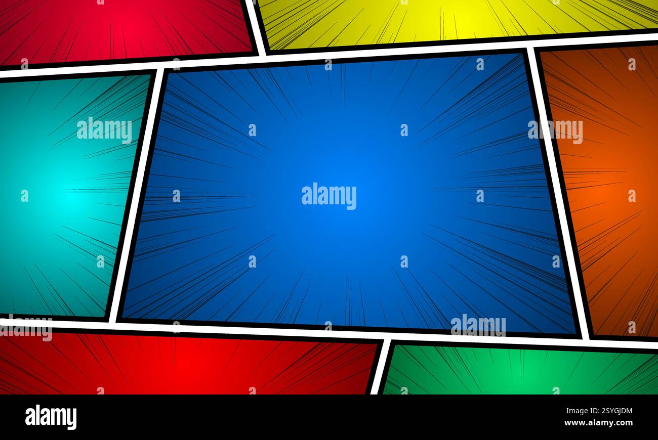 Comic book page explosion. retro pop art vector illustration Stock ...