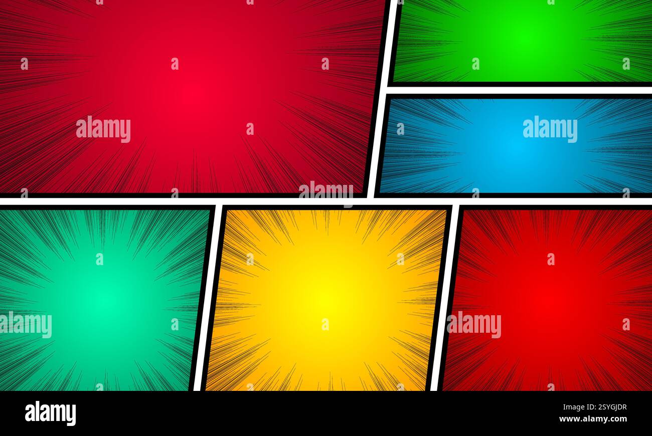 Comic book page explosion. retro pop art vector illustration Stock ...
