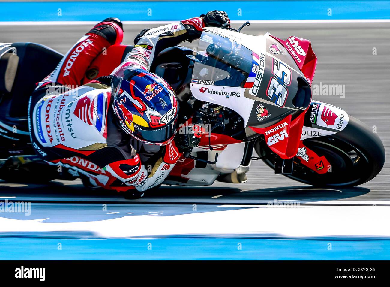 PT MotoGP of Thailand Thai MotoGP rider Somkiat Chantra of LCR Honda, in action during ...