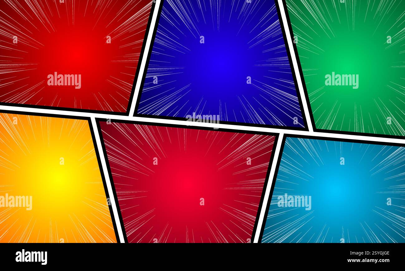 Comic book page explosion. retro pop art vector illustration Stock ...