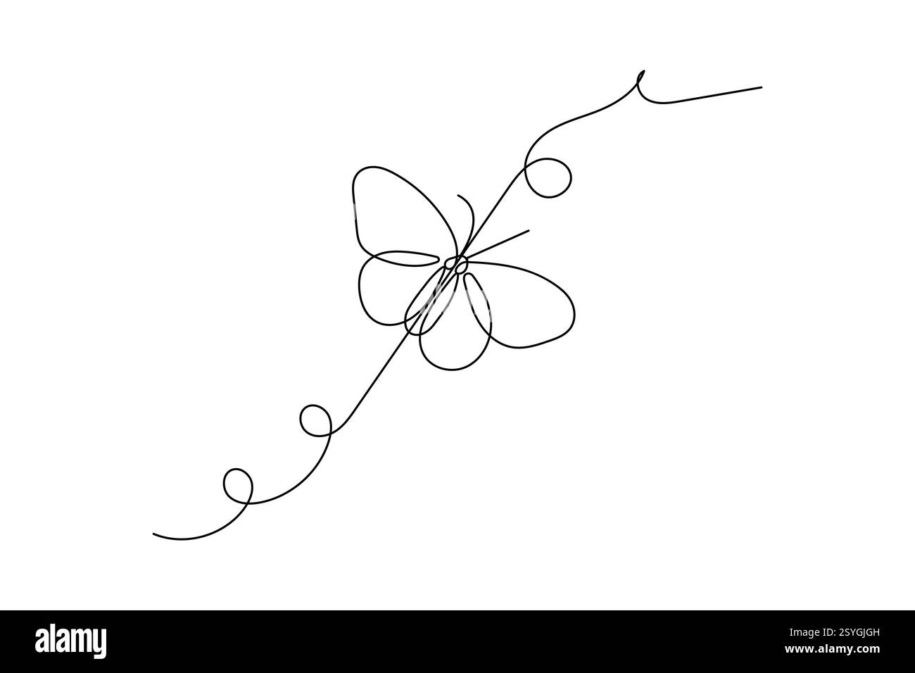 Butterfly Continuous one line art drawing with Color monarch ...