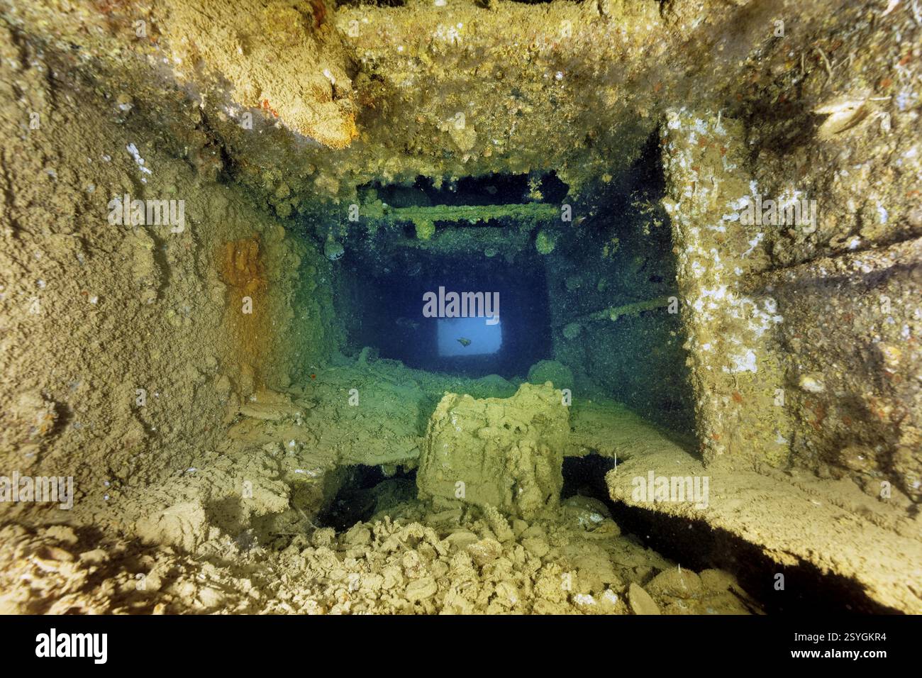 View, deck superstructure, British Loyalty, wreck, shipwreck, torpedoed ...