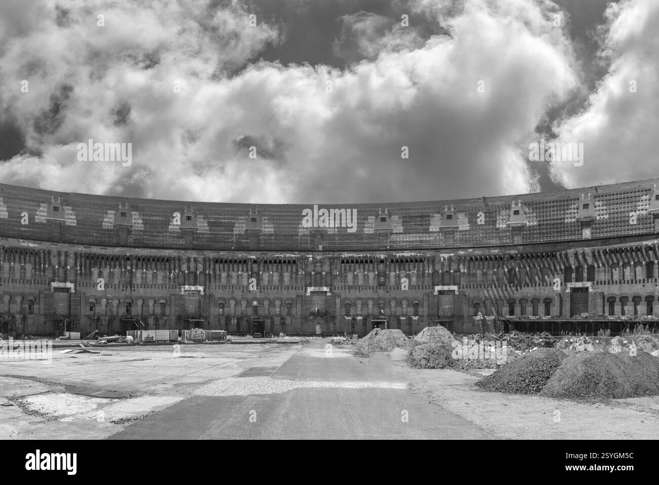 Inner courtyard of the Congress Hall, unfinished National Socialist ...