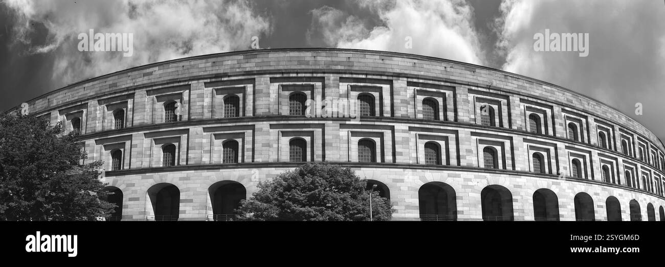 Exterior view of the unfinished Kogresshalle on the Nazi Party Rally ...