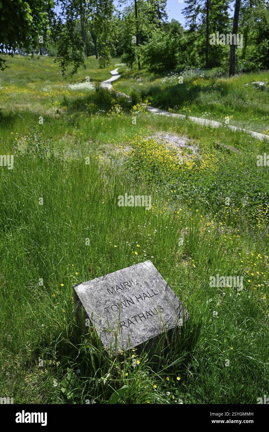 Memorial stone on the site of the destroyed village of Fleury-devant ...
