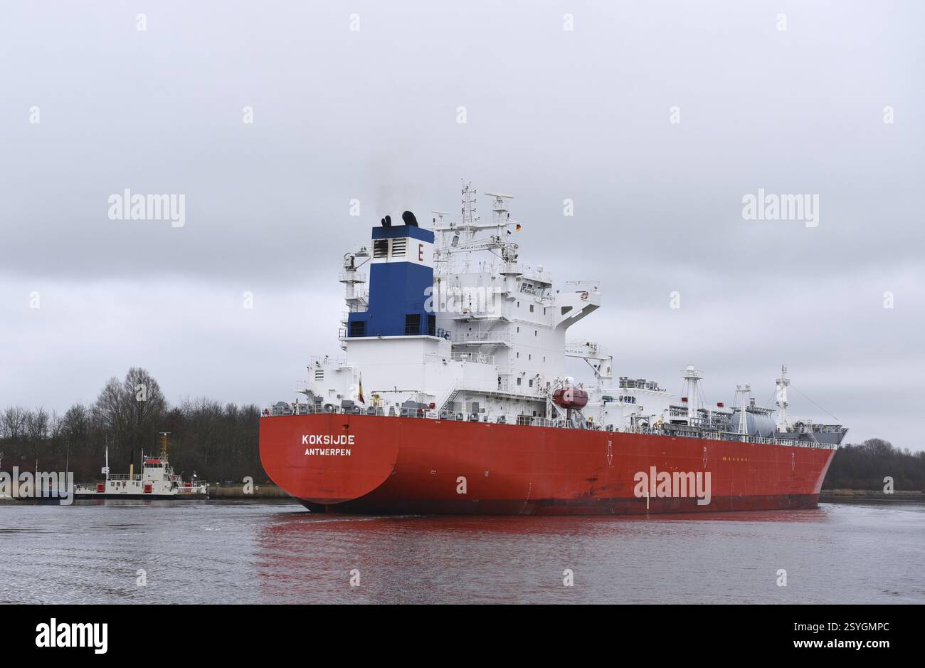 LPG tanker, tanker KOKSIJDE travelling through the Kiel Canal, NOK ...