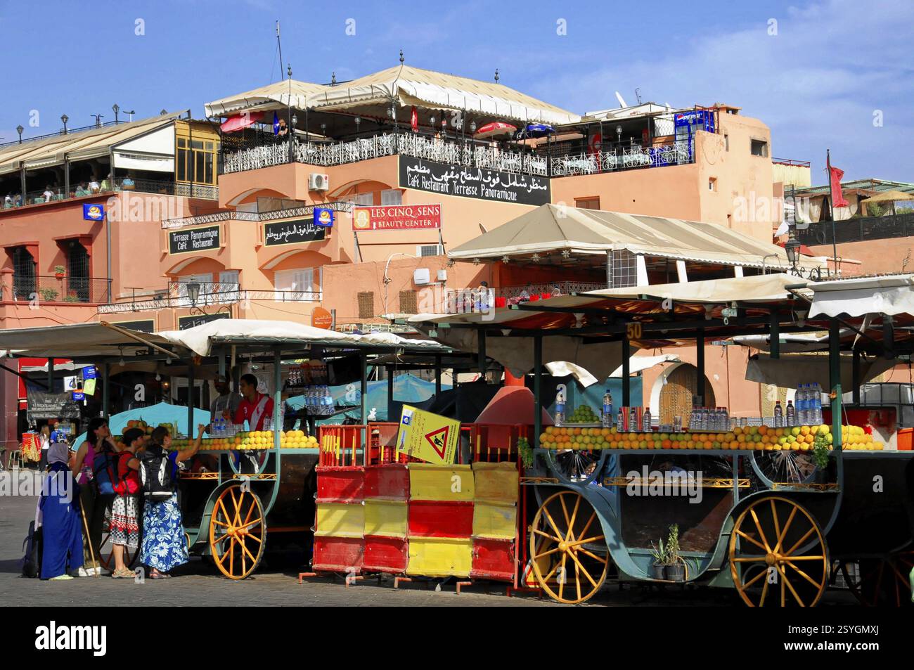 UNESCO World Heritage Site, Marrakech, Morocco, Africa, Market stalls ...