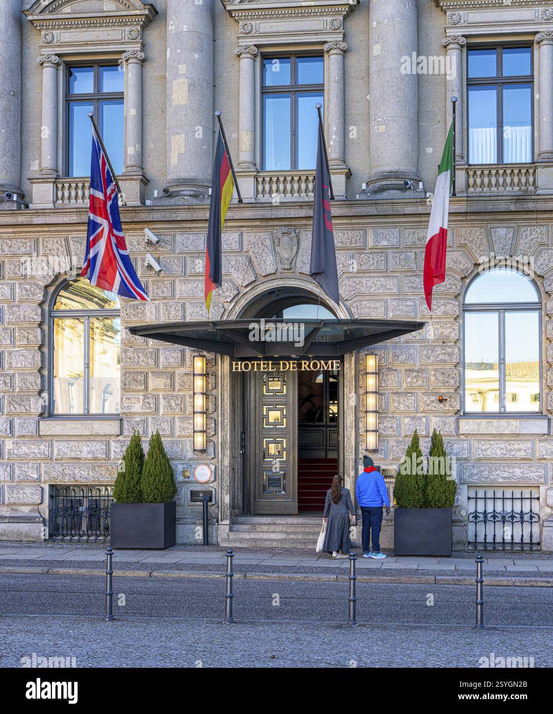 Entrance to the Hotel de Rome on Bebelplatz, Berlin, Germany, Europe ...