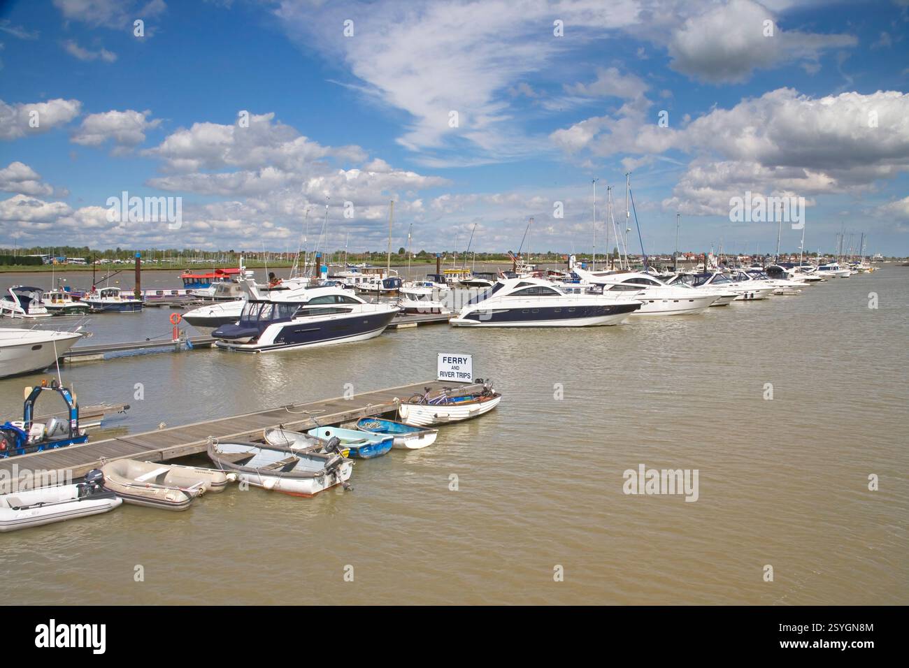 ferry stop at the marina on the river crouch at paglesham in essex ...