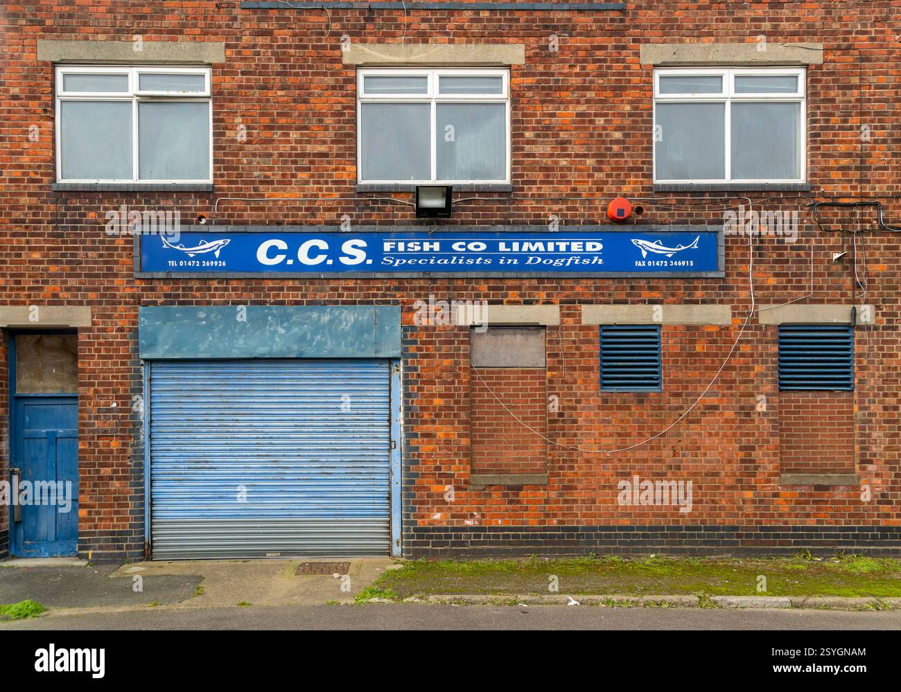 Fish company premises specialists in dogfish, Grimsby docks, north east ...