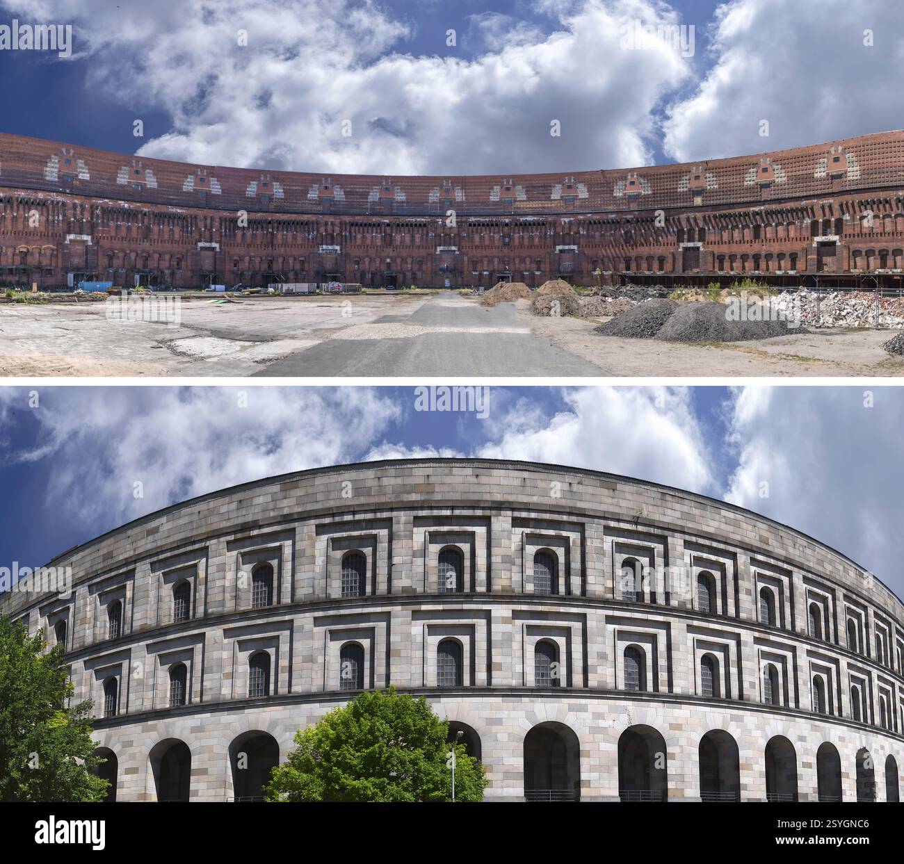 Exterior and interior view of the Congress Hall, unfinished National ...
