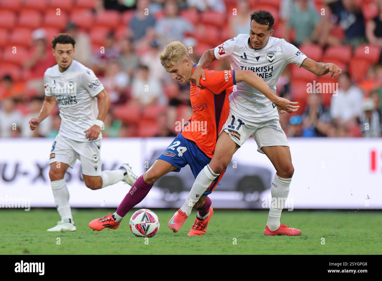Brisbane, Australia, March 1 2025: Samuel Klein (24 Brisbane) earns the ...