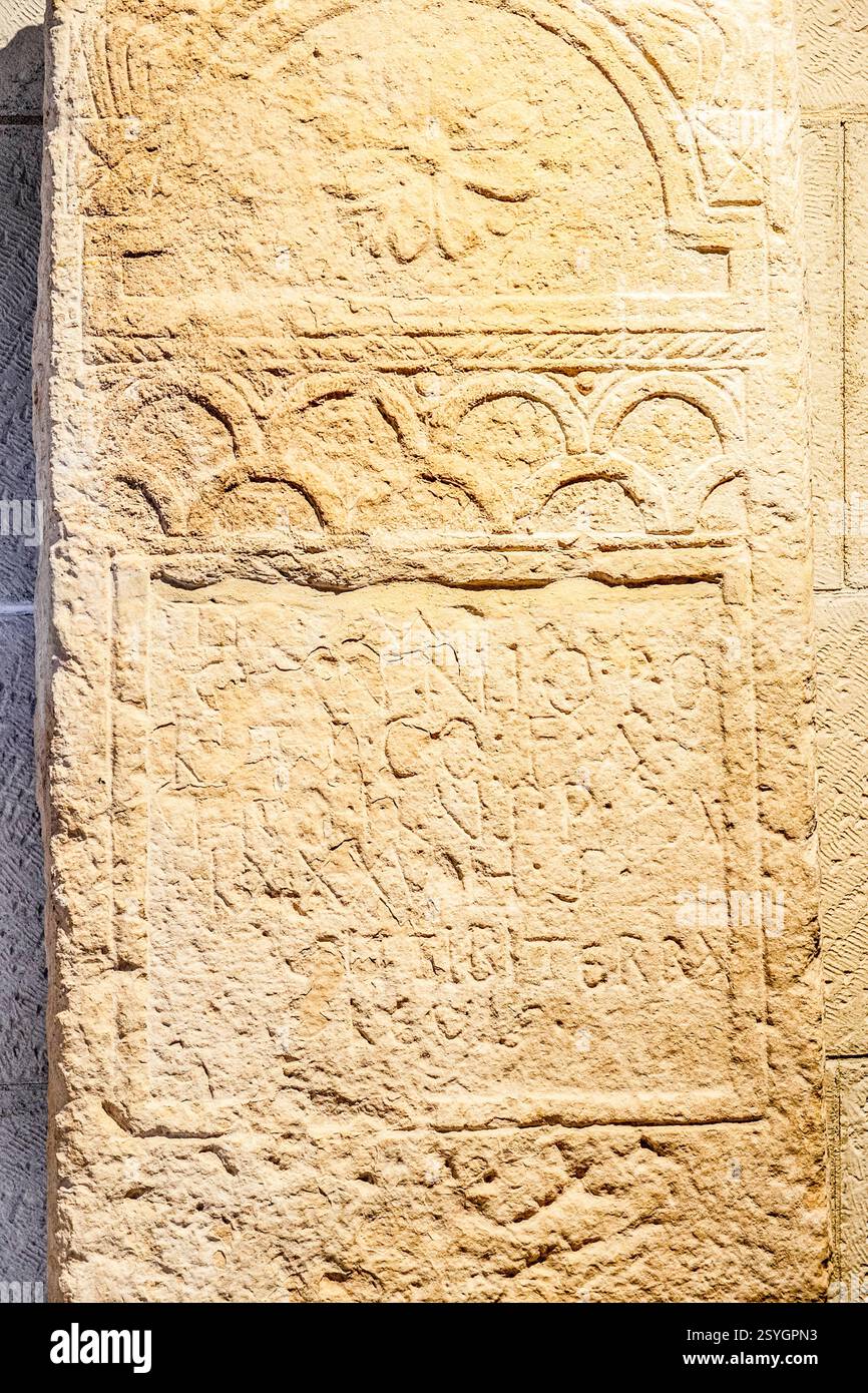 Funerary stele decorated with arches, dedicated to Caius Annius ...