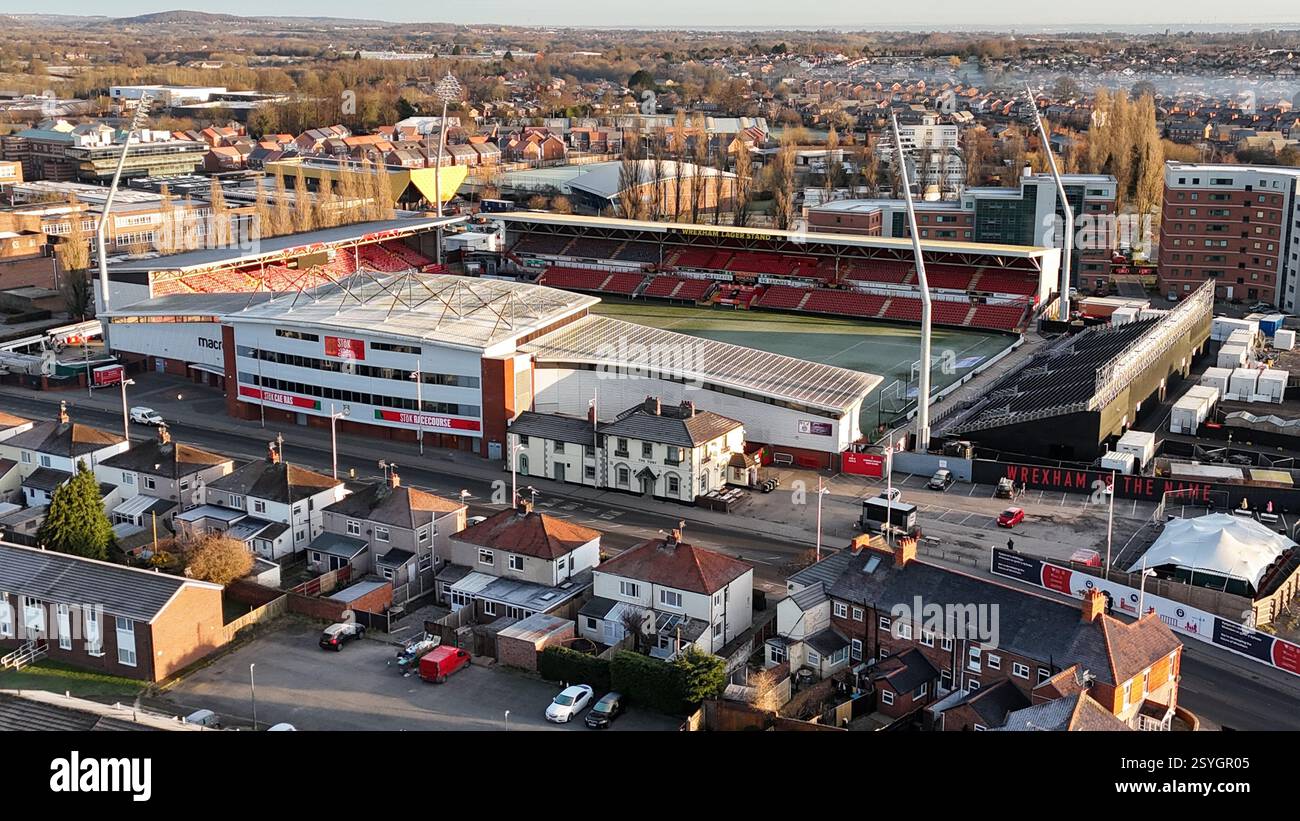 Wrexham AFC, Stok Cae Ras and The Turf Stock Photo - Alamy
