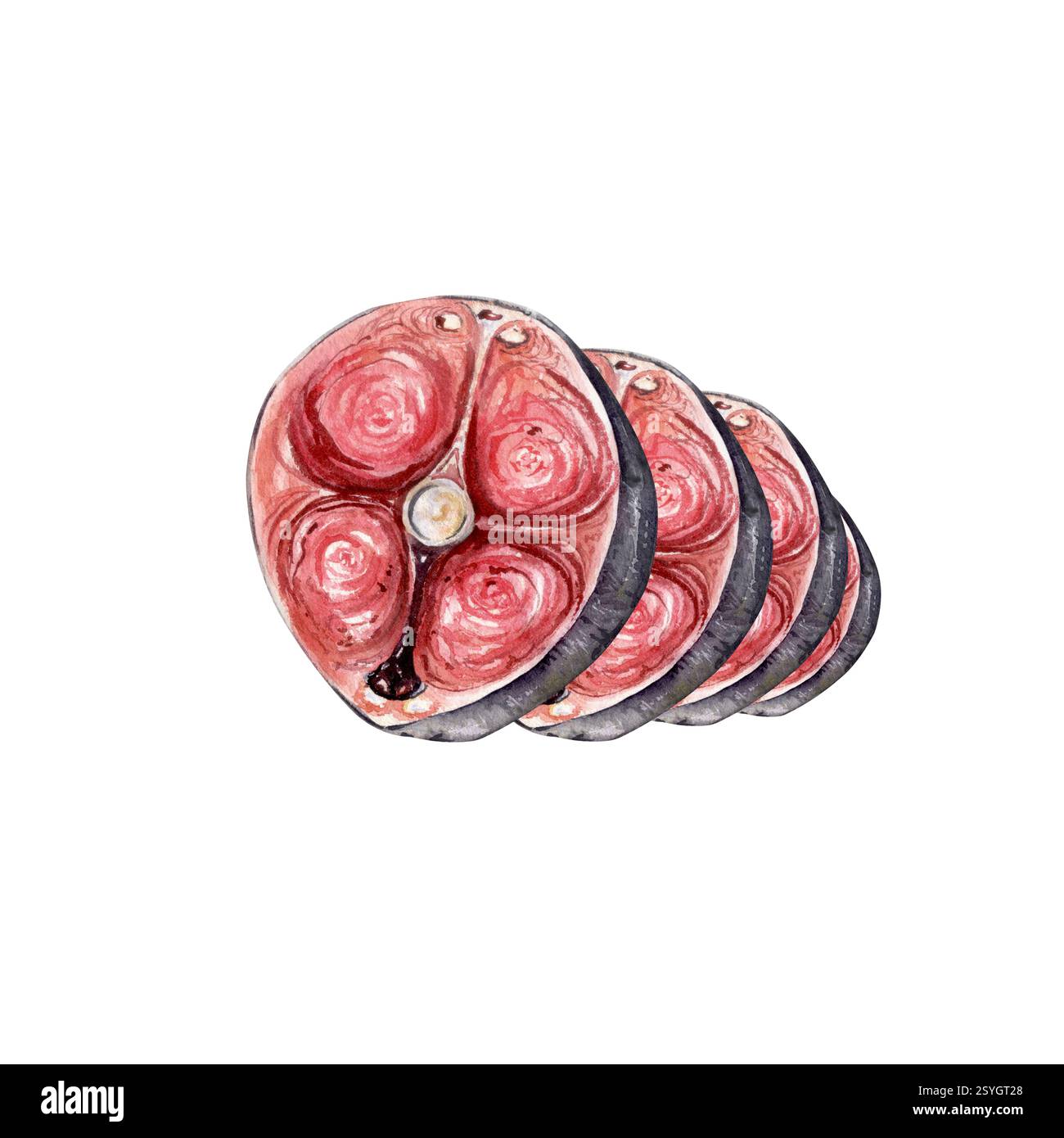 Tuna fish chopped in cross-section Stock Photo - Alamy