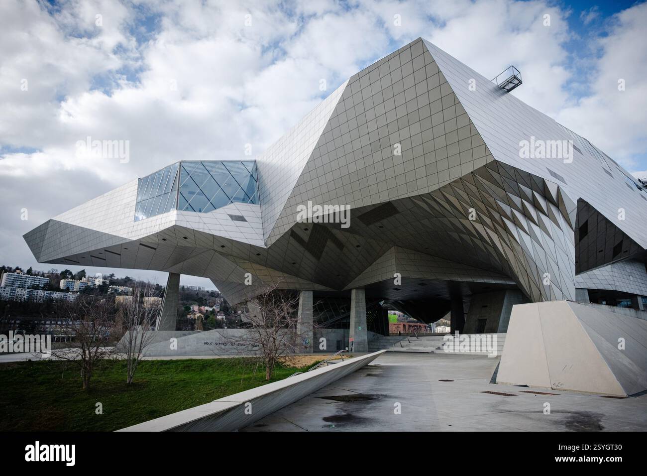View of the museum of confluences in Lyon. A contemporary monument of ...