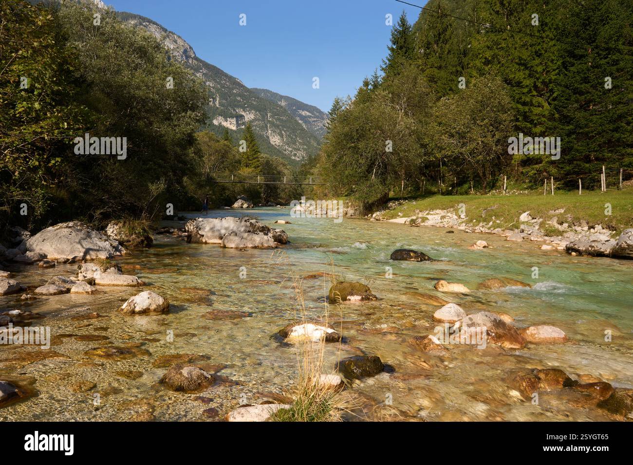 Fluss Soca im Trenta Tal, Soca-Tal, Triglav Nationalpark, Julische ...