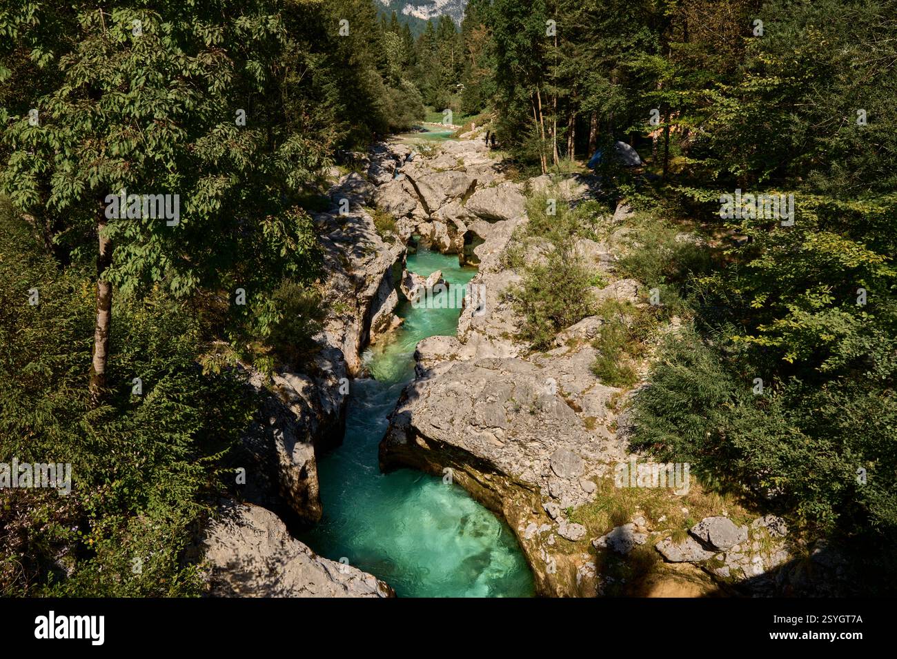 Fluss Soca, kleine Soca-Tröge, Soca-Tal, Mala korita Soče, Trenta Tal ...