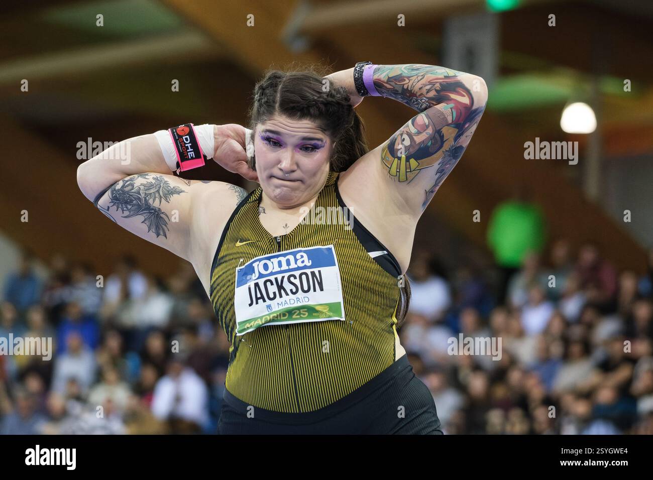 Chase Jackson of United States in the Women Shot Put during the World ...