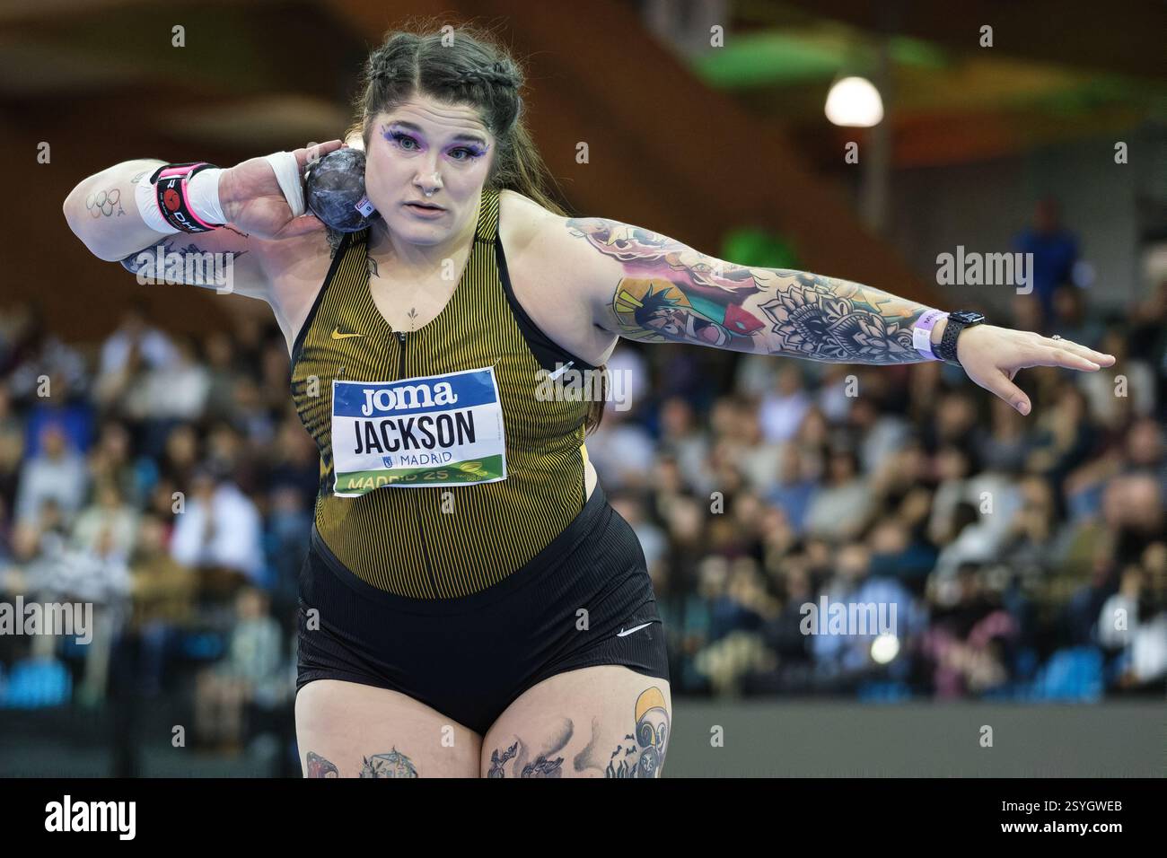 Chase Jackson of United States in the Women Shot Put during the World ...