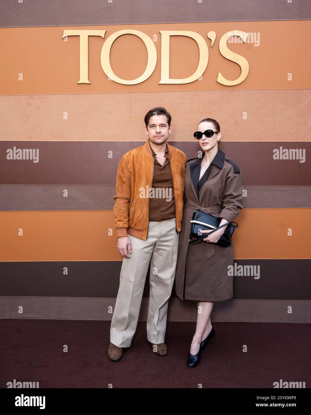 Italy. 28th Feb, 2025. Jason Ralph, Rachel Brosnahan Milano Fashion ...