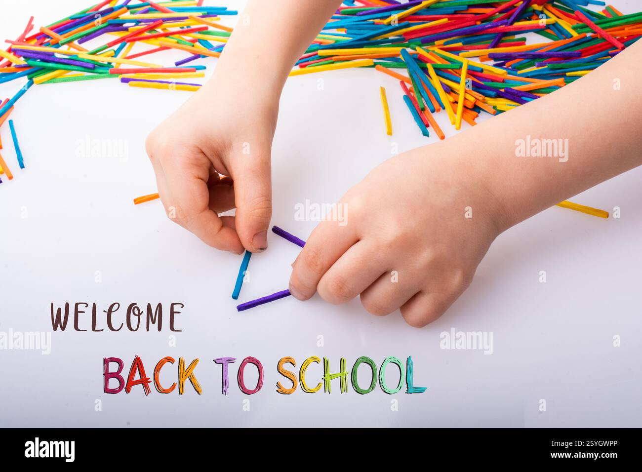 Back to school wording as education, teaching and learning concept ...