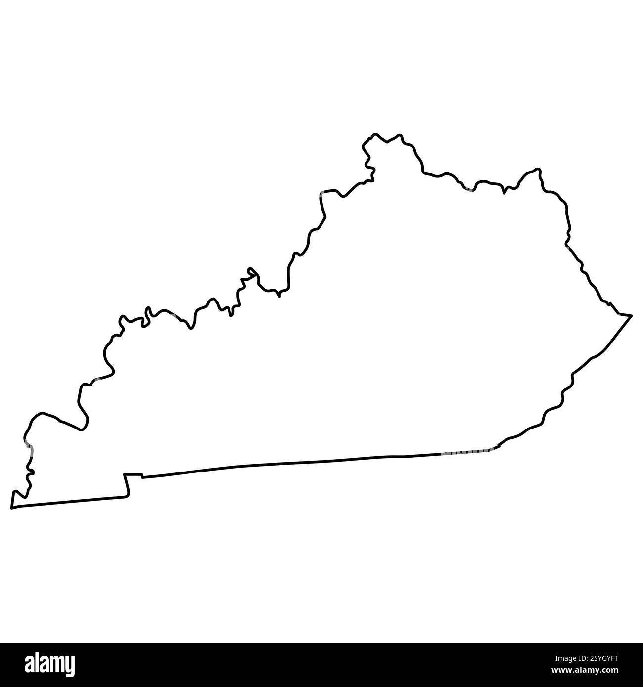Sleek Kentucky Outline Minimalist State Map in Black Silhouette Stock ...