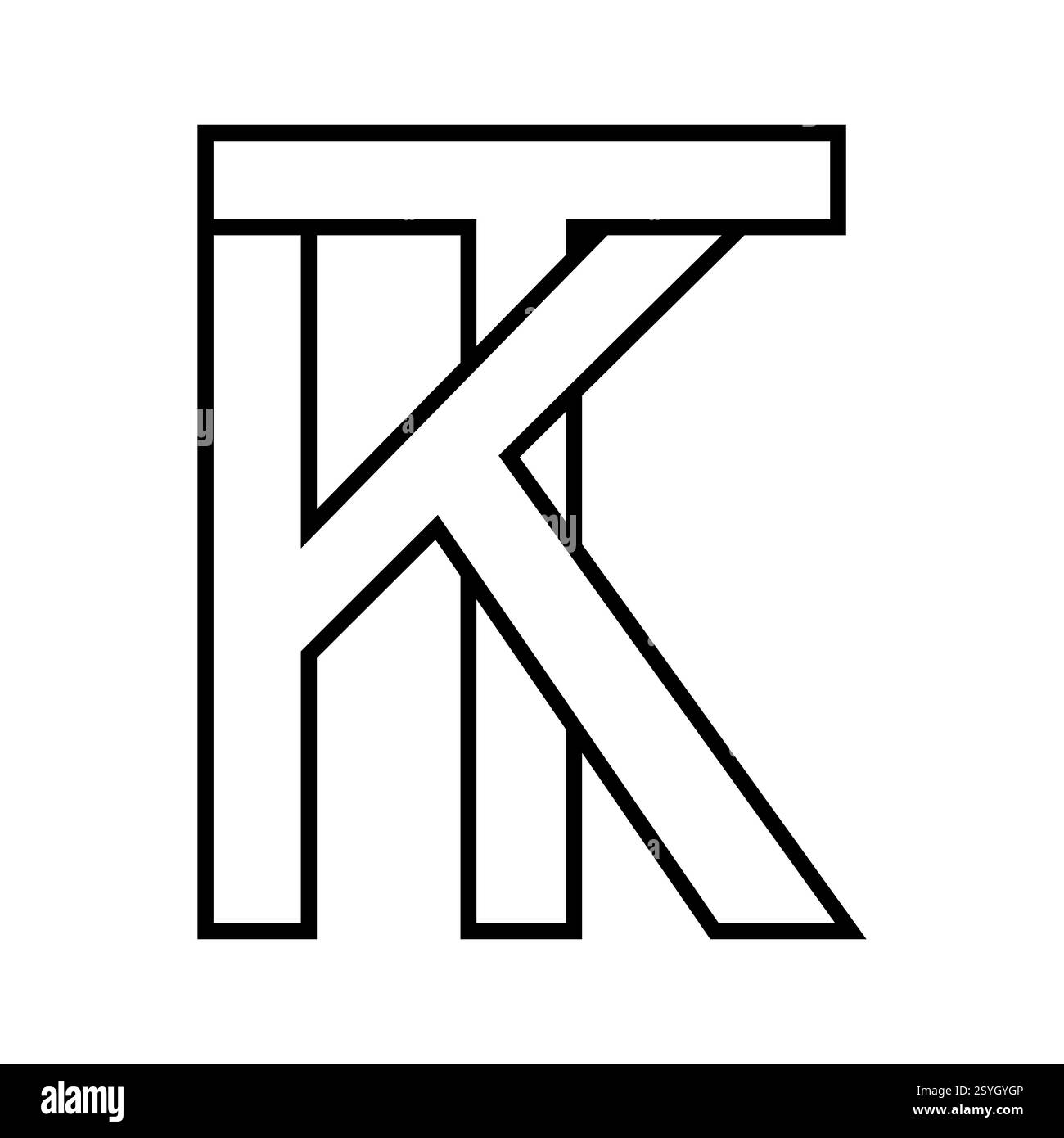 Logo sign tk kt icon, double letters logotype t k Stock Vector Image & Art - Alamy