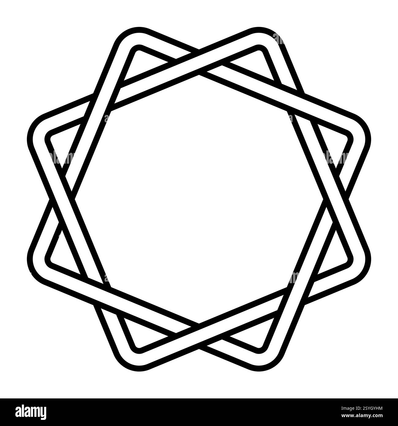 Intricate White Star Knot Geometric Pattern in Simple Outline Stock ...