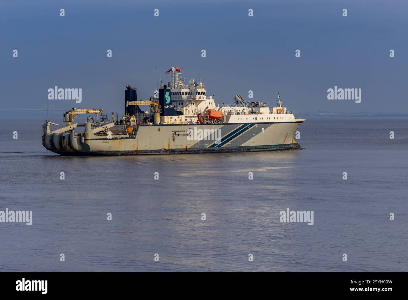 Cable layer Decisive heading for Avonmouth docks Stock Photo - Alamy