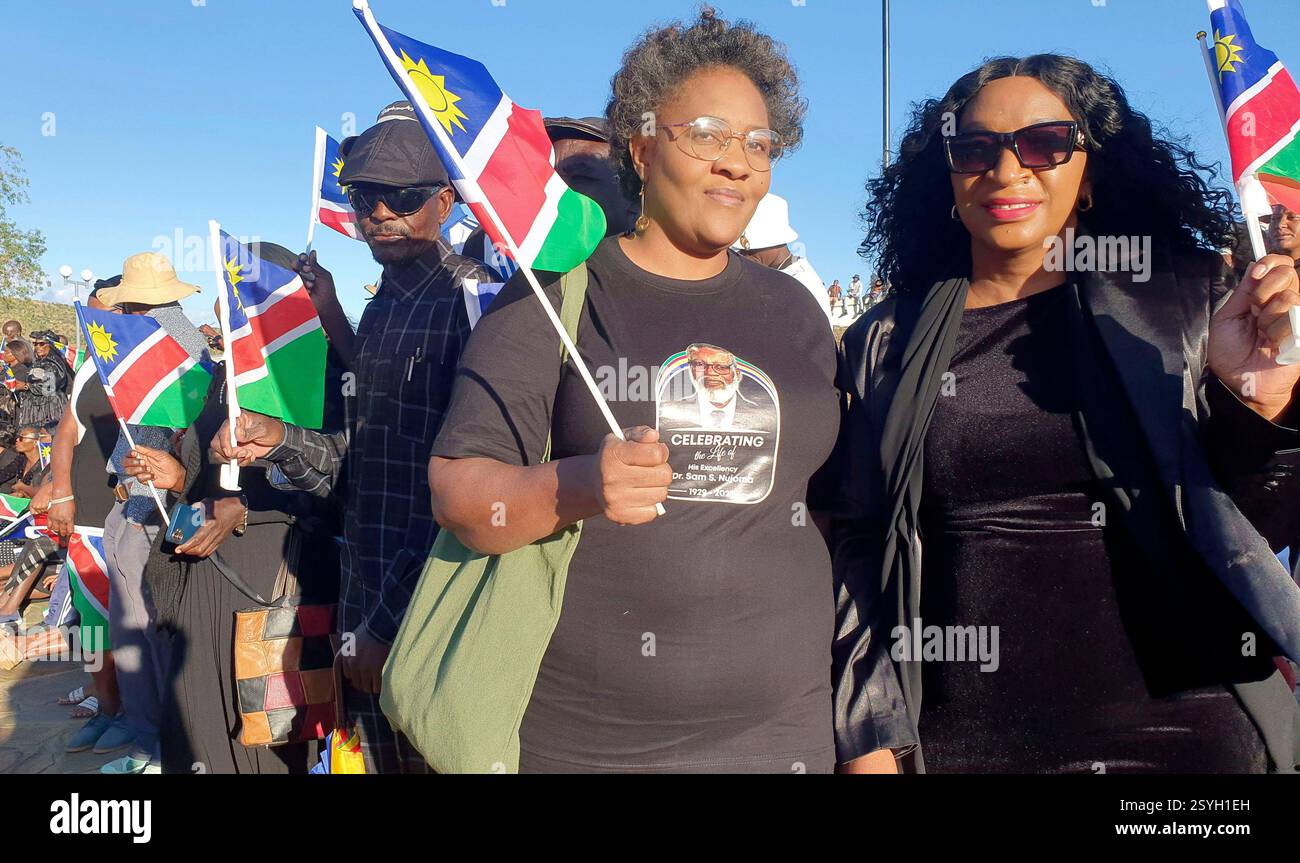 People gather for the state funeral for Namibia's founding president ...