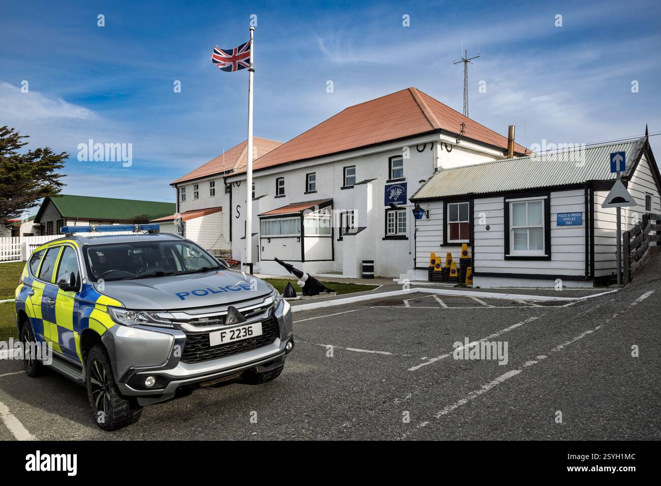 Police Station, Ross Road, Stanley, Falkland Islands Stock Photo - Alamy
