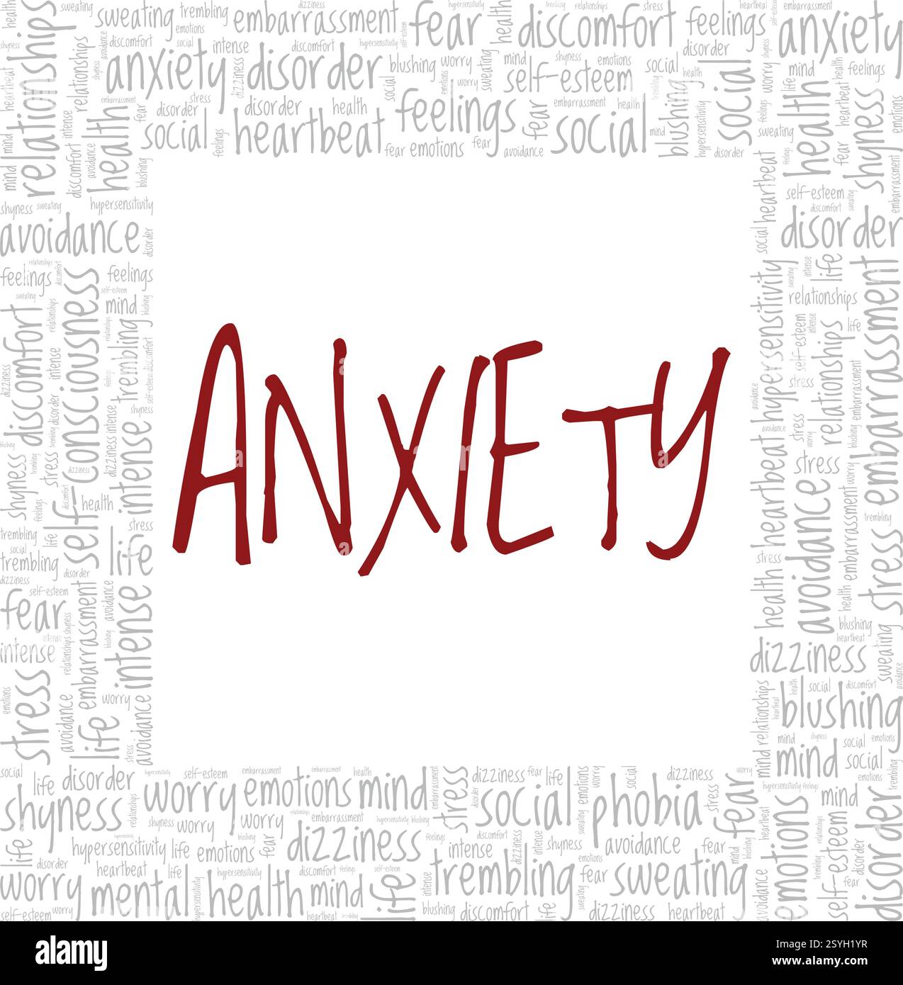 Anxiety word cloud conceptual design isolated on white background Stock ...