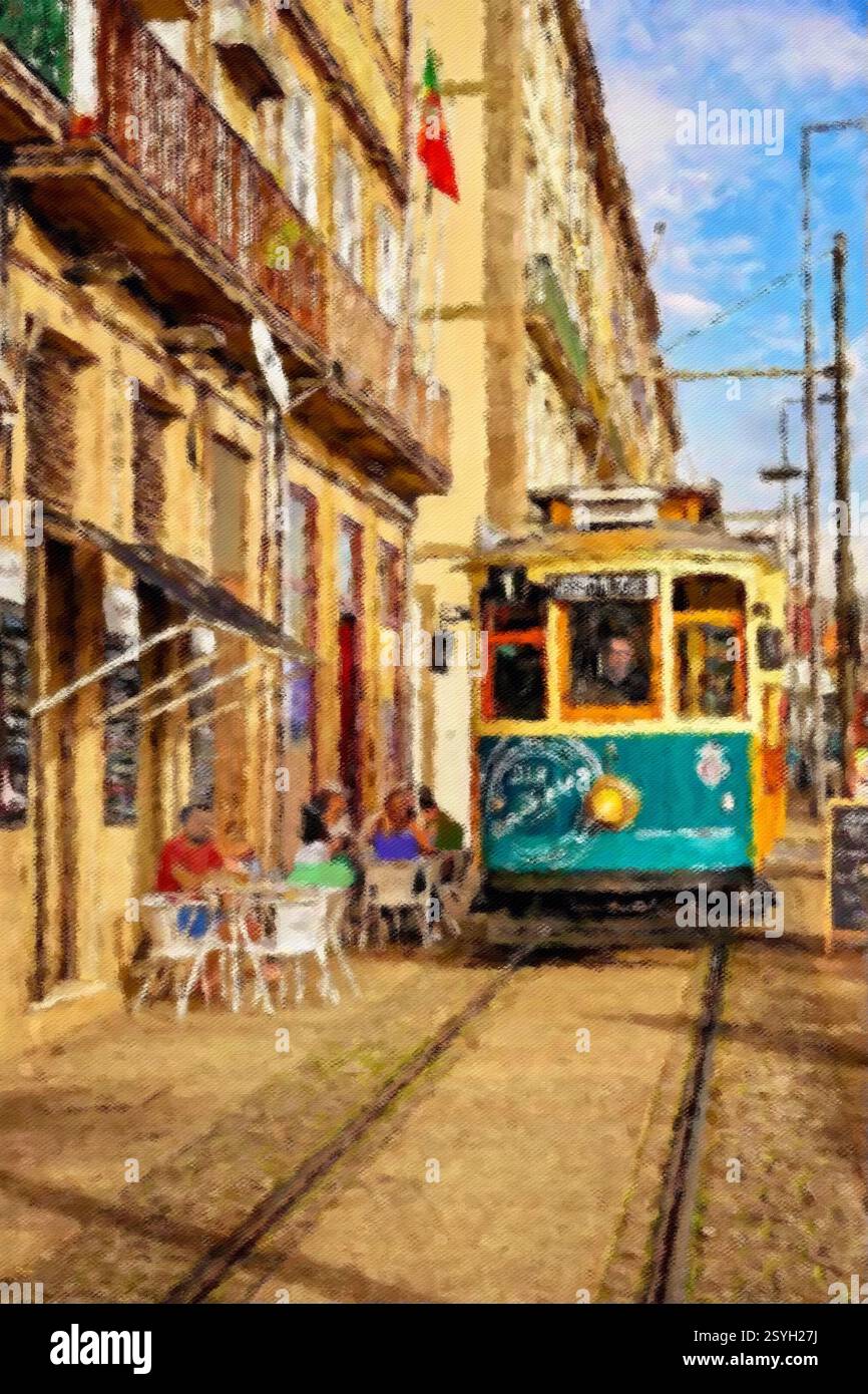 Old Tram, Porto, Portugal Stock Photo - Alamy